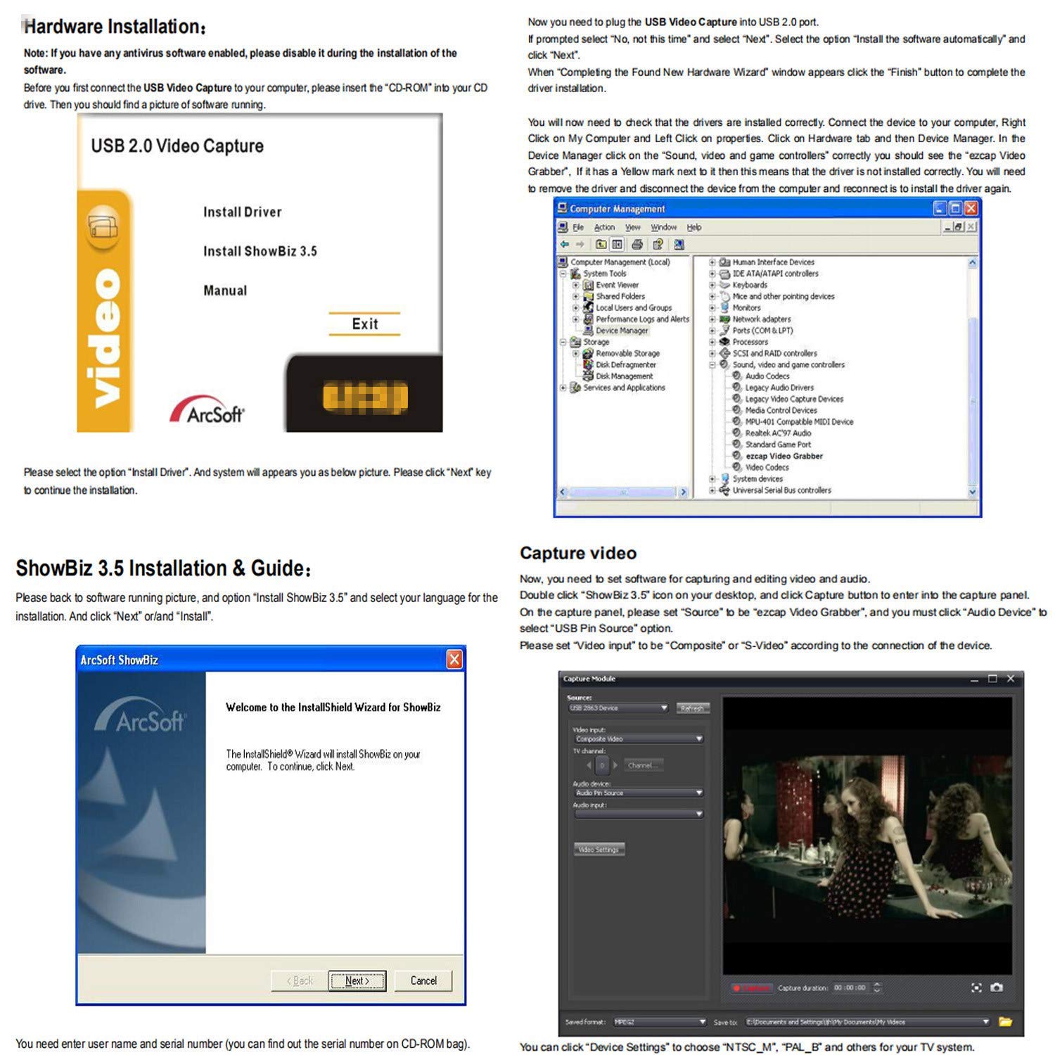 Andthere VHS to Digital Converter for Windows 10, USB2.0 Video Audio Capture Card, VHS to DVD Converter