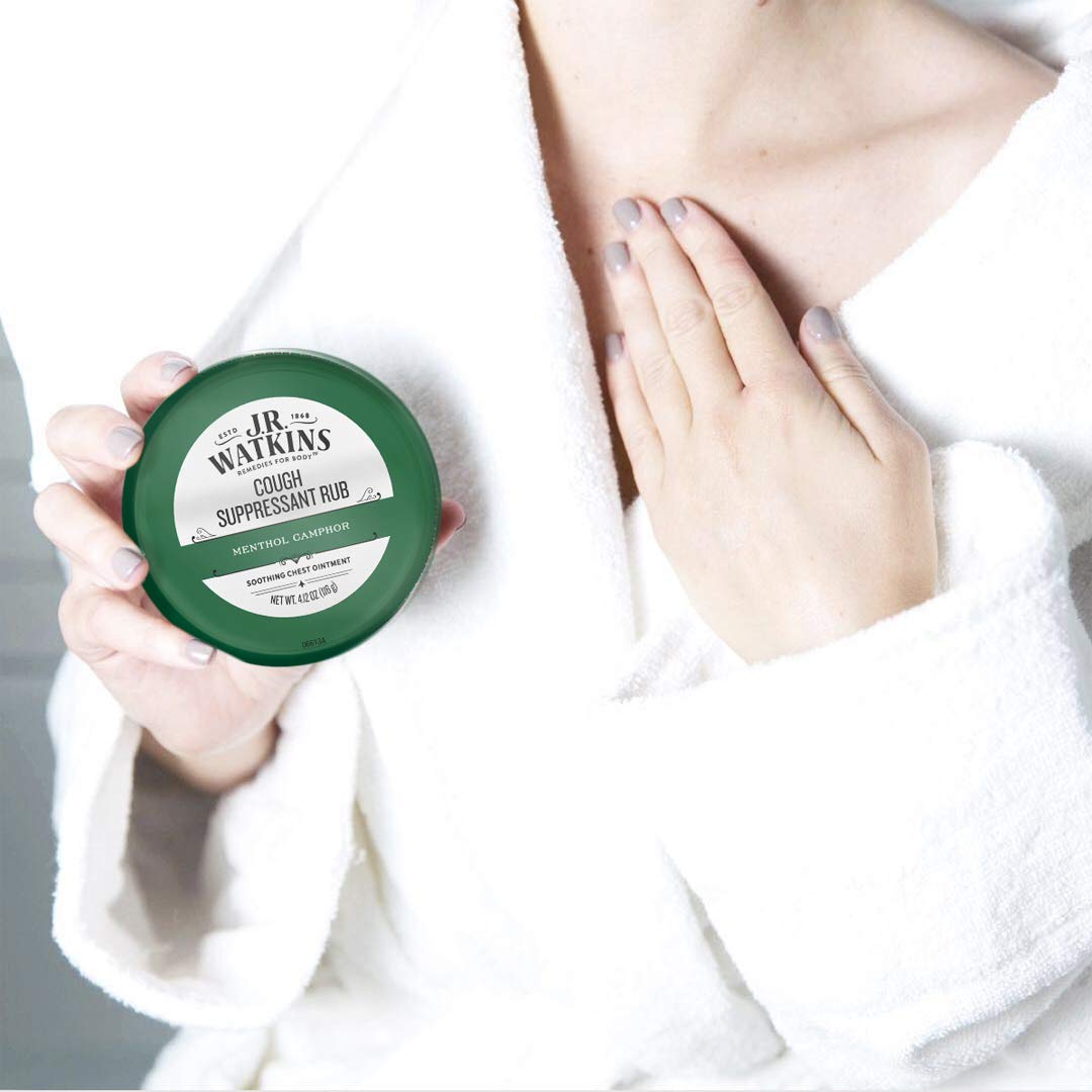 J.R. Watkins Menthol Camphor Cough Suppressant – Vapor Rub Relieves Congestion – Medicated Vapors for Soothing Relief – Topical Chest Rub, 4.13 oz, 6 Pack