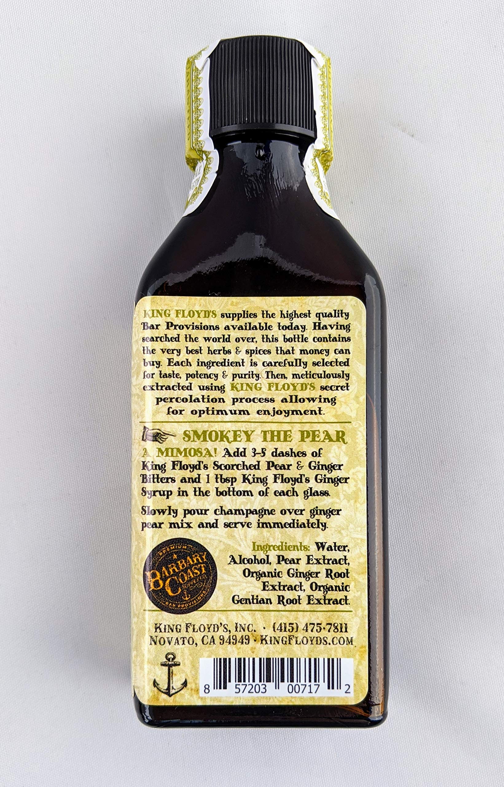 King Floyd's, Artisanal Scorched Pear & Ginger Bitters, Hand Crafted, Made from the Torched Carmalized Pears, Unique Bitters for a Unique Cocktail, 100ml, Bar Provisions, Bitters for Cocktails