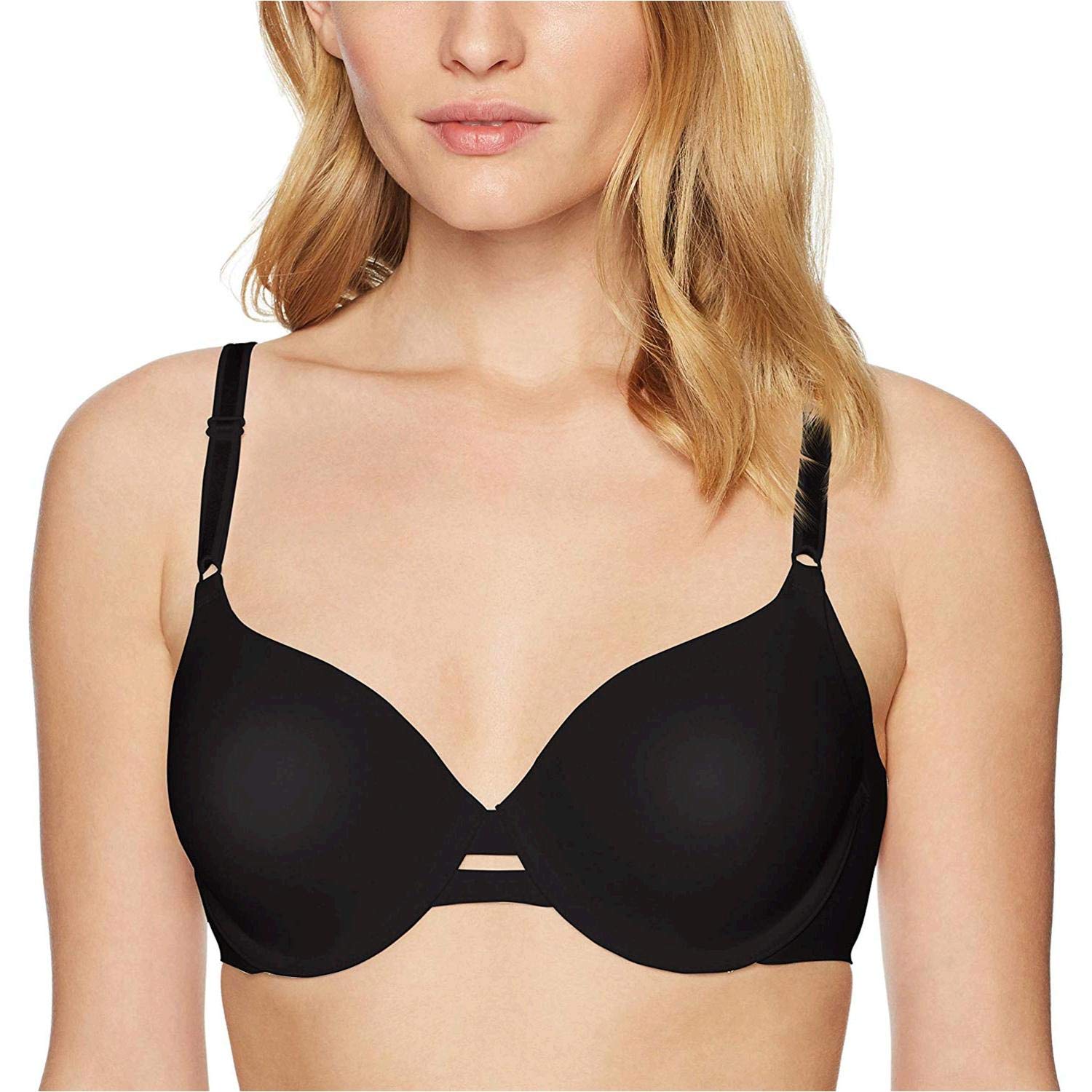 Warner's Women's Blissful Benefits Underarm-Smoothing Comfort Underwire Lightly Lined T-Shirt Bra RA3561W, Black, 36C