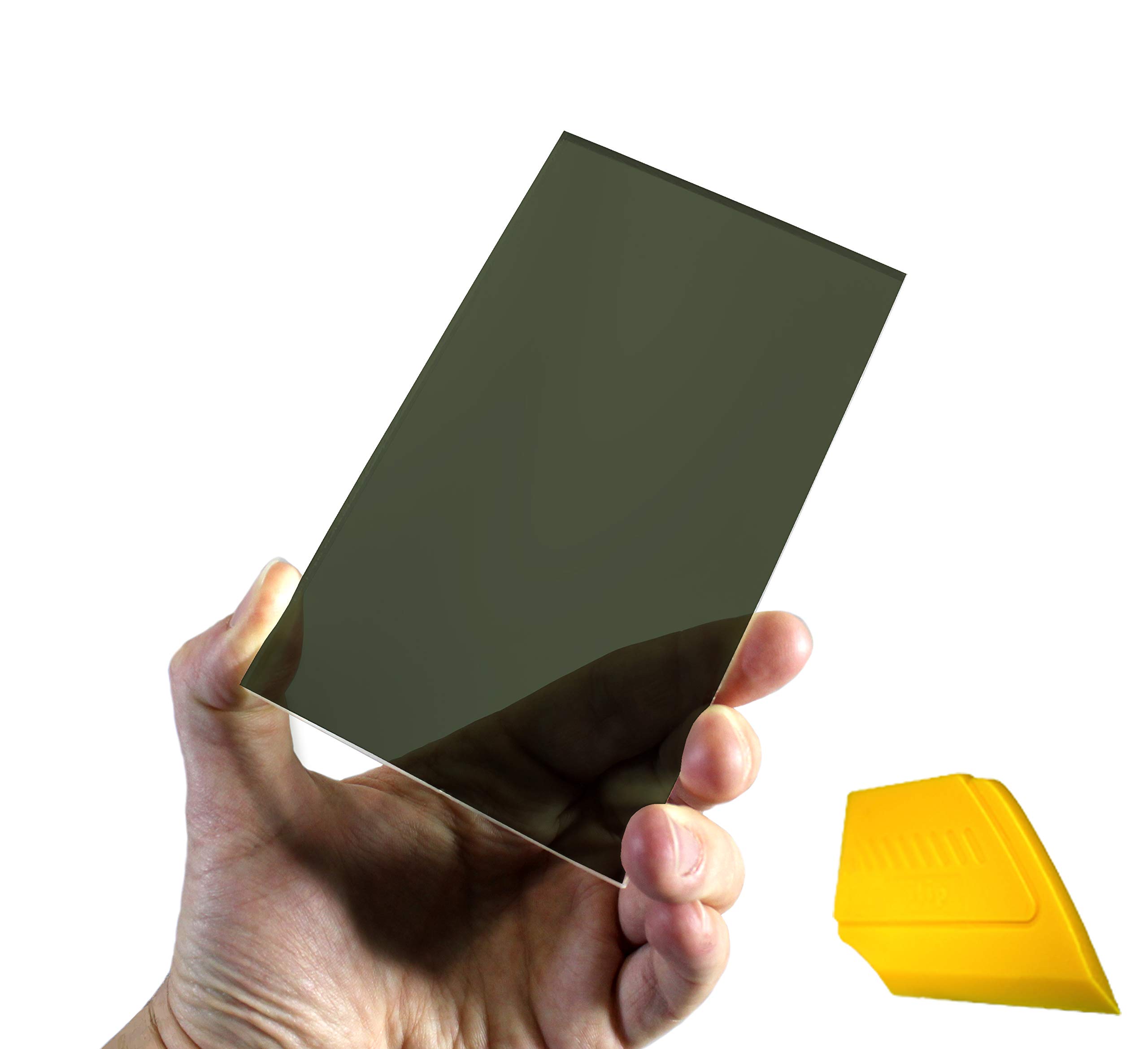 ORACAL 8300 Dark Smoke Transparent Color Tinting 12 Inch x 24 Inch Vinyl Roll Including Hard Yellow Detailer Squeegee (1 Roll Pack)