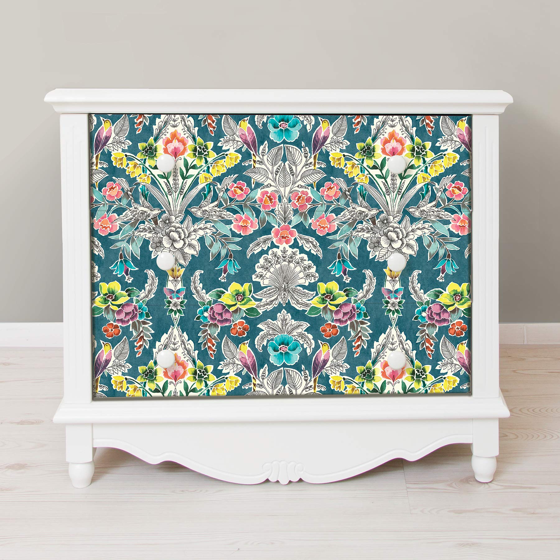 NuWallpaper NU3037 Summer Love Teal Peel & Stick Wallpaper, Multicolor
