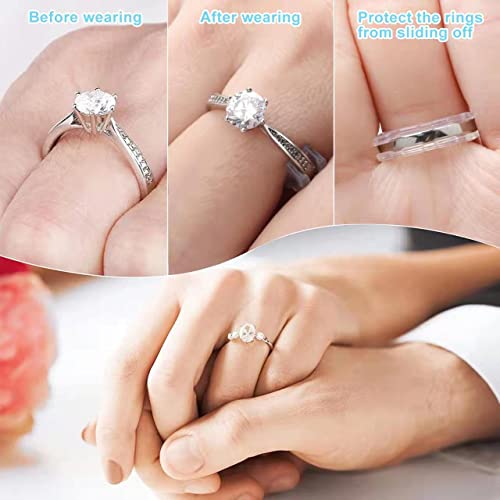 Invisible Ring Size Adjuster for Loose Rings Women Men-8 Pack 8 Sizes,Jewelry Ring Size Adapter Reducer Spacer Jewelry Guard for Any Thin Wide Rings