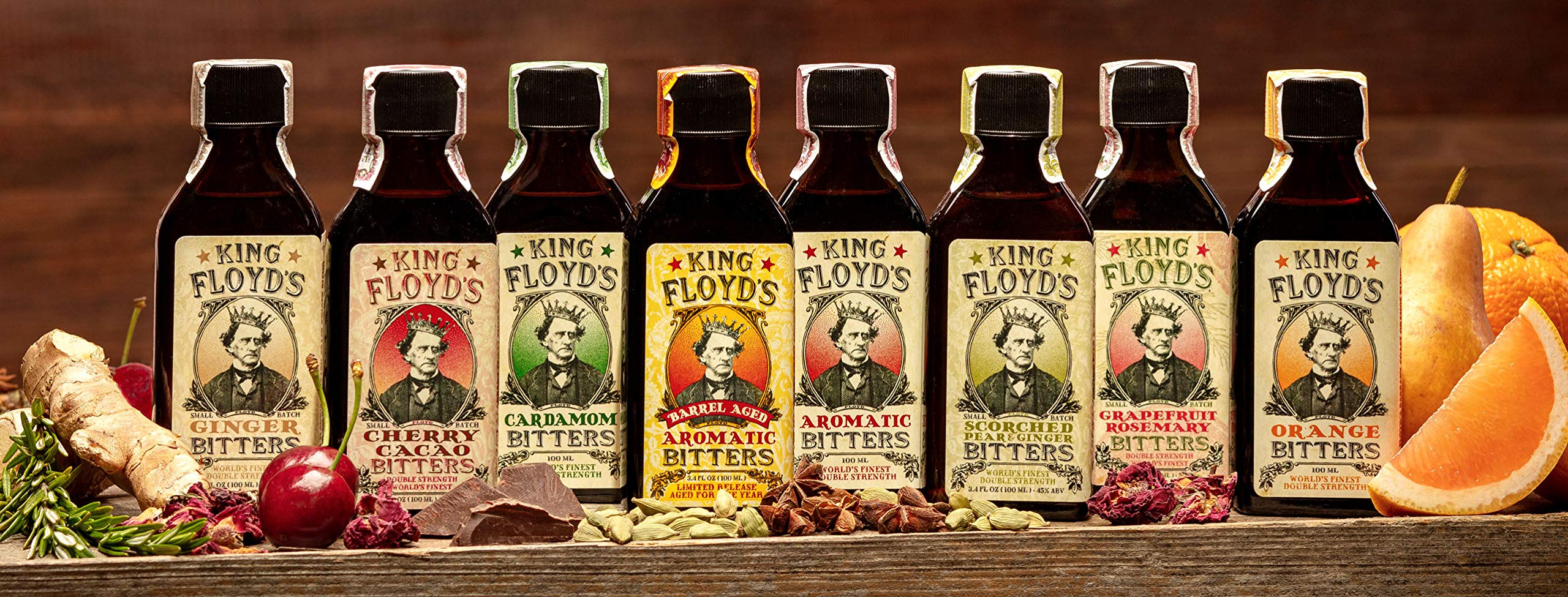 King Floyd's, Artisanal Scorched Pear & Ginger Bitters, Hand Crafted, Made from the Torched Carmalized Pears, Unique Bitters for a Unique Cocktail, 100ml, Bar Provisions, Bitters for Cocktails