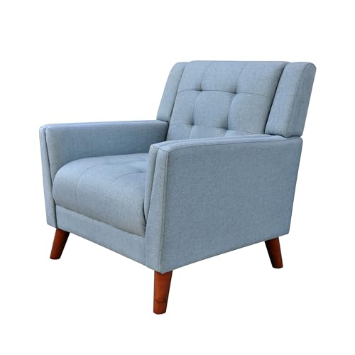 Christopher Knight Home Evelyn Mid Century Modern Fabric Arm Chair and Loveseat Set, Blue