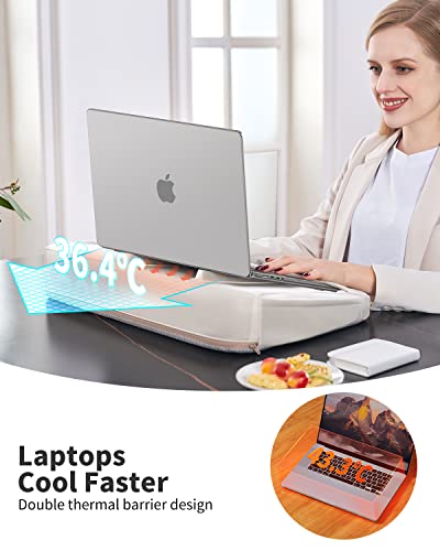 SAIJI Laptop Lap Desk, Ultra Lightweight Portable Lap Desk with Pillow Cushion, Fit up to 17β Laptop & MacBookAir with Side Pocket, Rails for Airflow, Computer Laptop Stand Desk for Couch, Bed & Chair