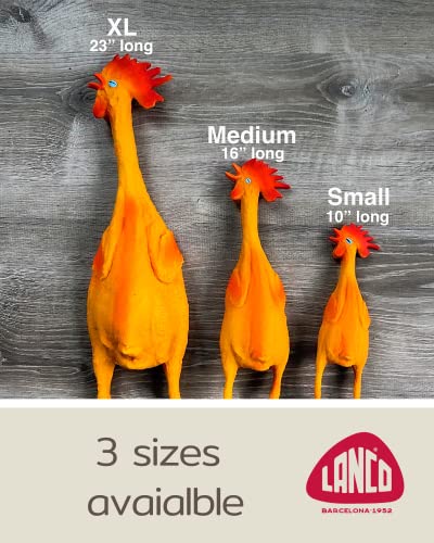 Rubber Chicken Dog Toys - Natural Rubber (Latex) - Lead-Free Chemical-Free - Handpainted - Soft Unstuffed Squeaky (X Large)
