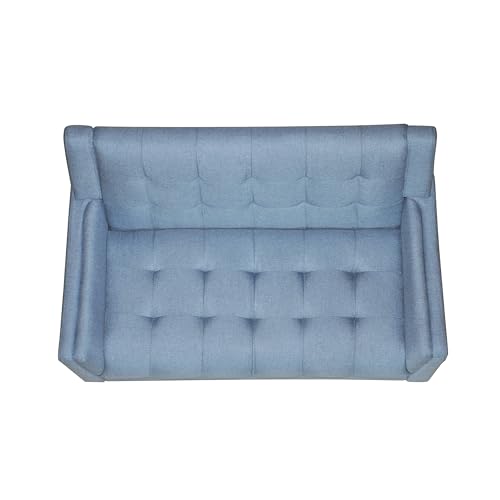 Christopher Knight Home Evelyn Mid Century Modern Fabric Arm Chair and Loveseat Set, Blue