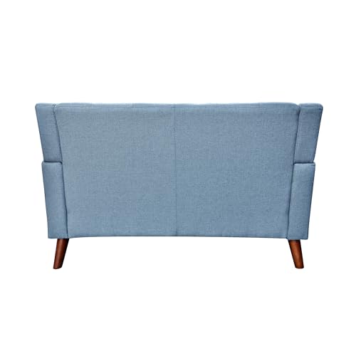 Christopher Knight Home Evelyn Mid Century Modern Fabric Arm Chair and Loveseat Set, Blue