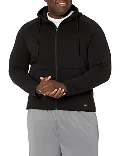 Amazon Essentials Men's Tech Fleece Full-Zip Hooded Sweatshirt, Black, XX-Large