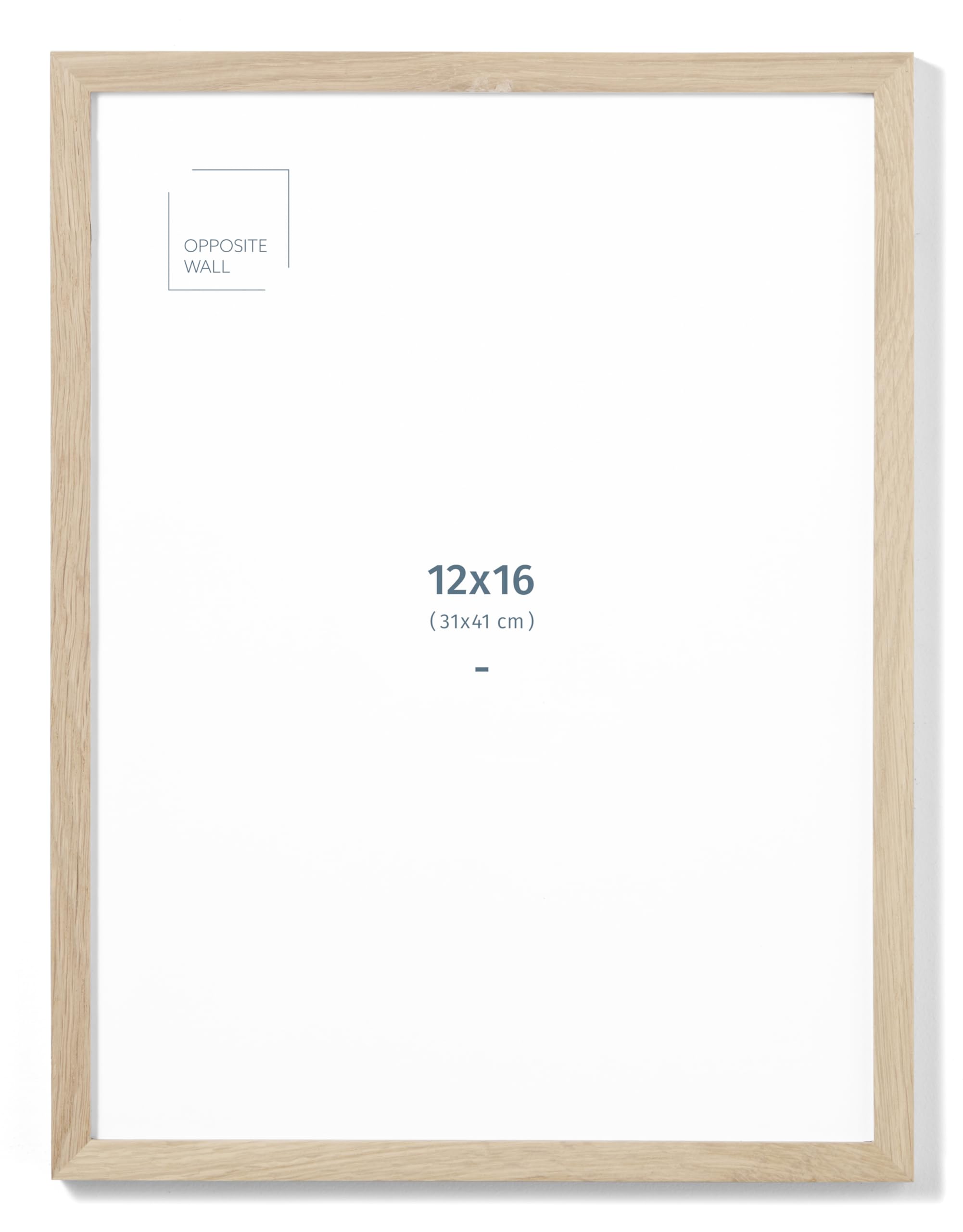Opposite Wall - 12x16 in - Natural Solid Oak Wood Picture Frame - Lightweight, Versatile & Shatterproof - Wall Hanging Poster or Photo Frame - Wall Decor for Office, Gallery & Home