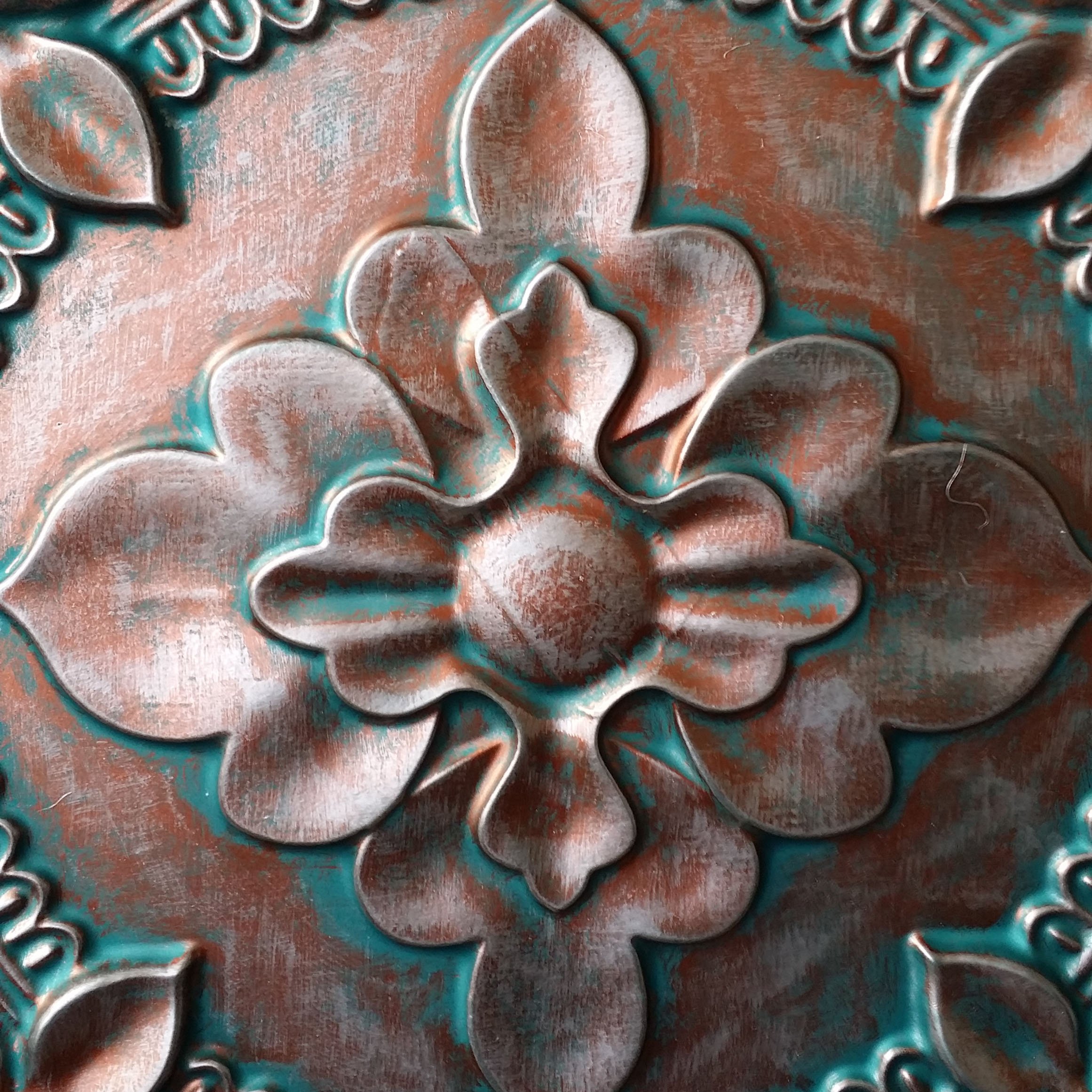 PLASTDECOR Tin Ceiling Tile Faux finishes Green Rust Copper PL30 Pack of 10pcs