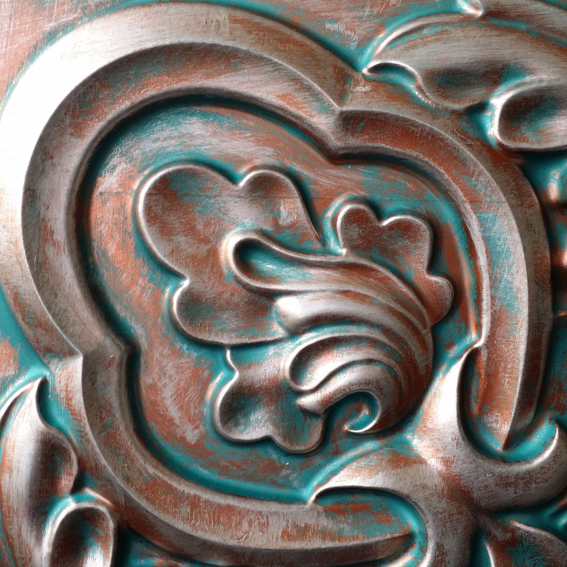 PLASTDECOR Tin Ceiling Tile Faux finishes Green Rust Copper PL30 Pack of 10pcs