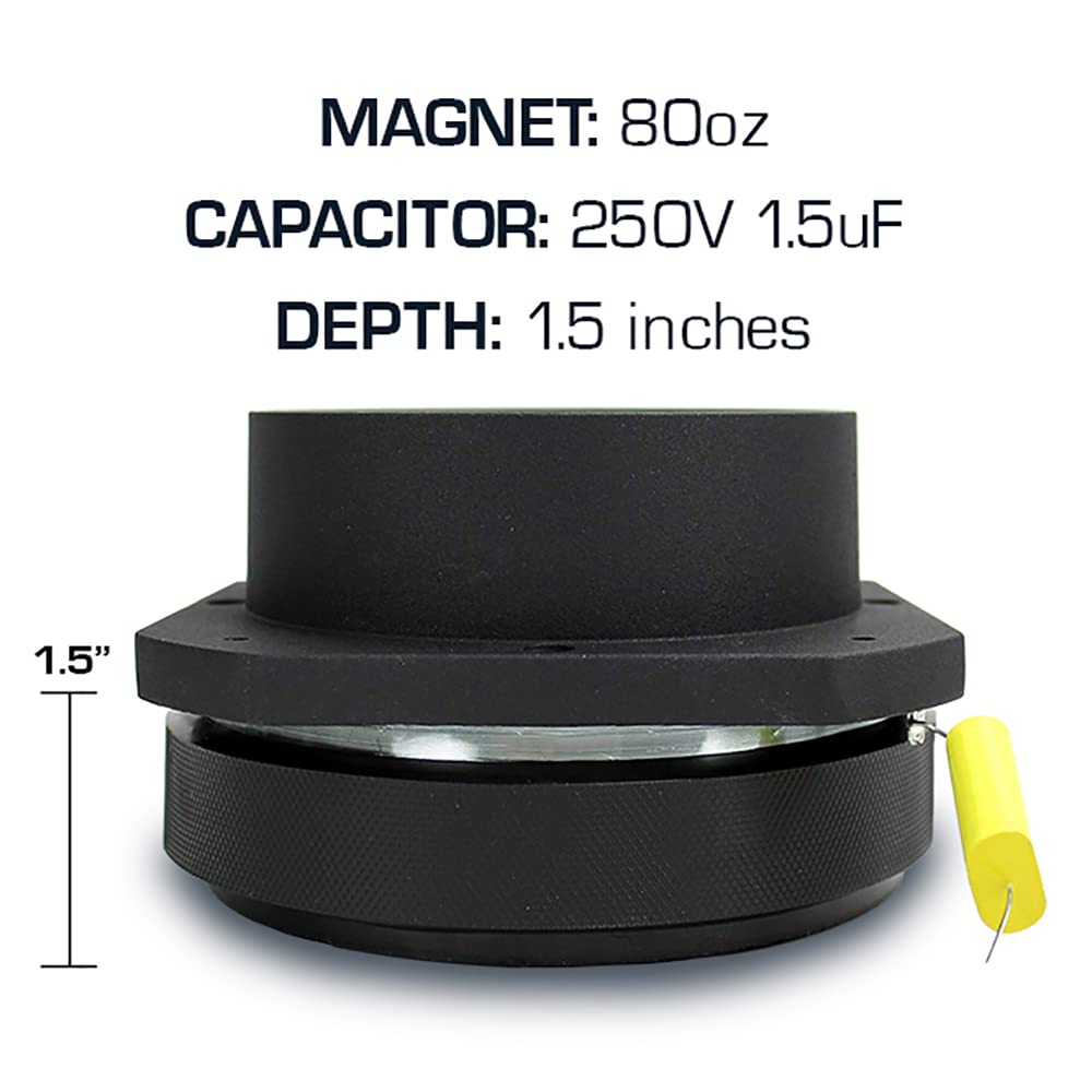 VOYZ 600 Watt Super Tweeter 2KHz - 25KHz - 5β Supper Bullet Tweeter - Heavy Duty Super Strong Ferrite Magnet Tweeter with Titanium Diaphragm 4-8 ohms Includes Crossover Capacitor (VZ-47A)