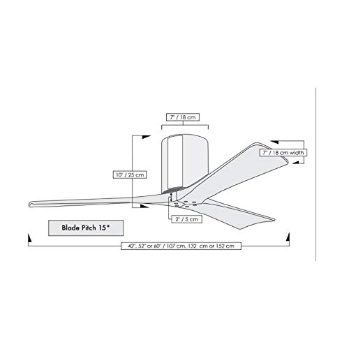 Matthews IR3H-BK-BW-52 Irene Indoor/Outdoor Damp Rated 52" Hugger Ceiling Fan with Remote & Wall Control, Silent DC Motor, 3 Barn Wood Solid Wood Blades, Matte Black
