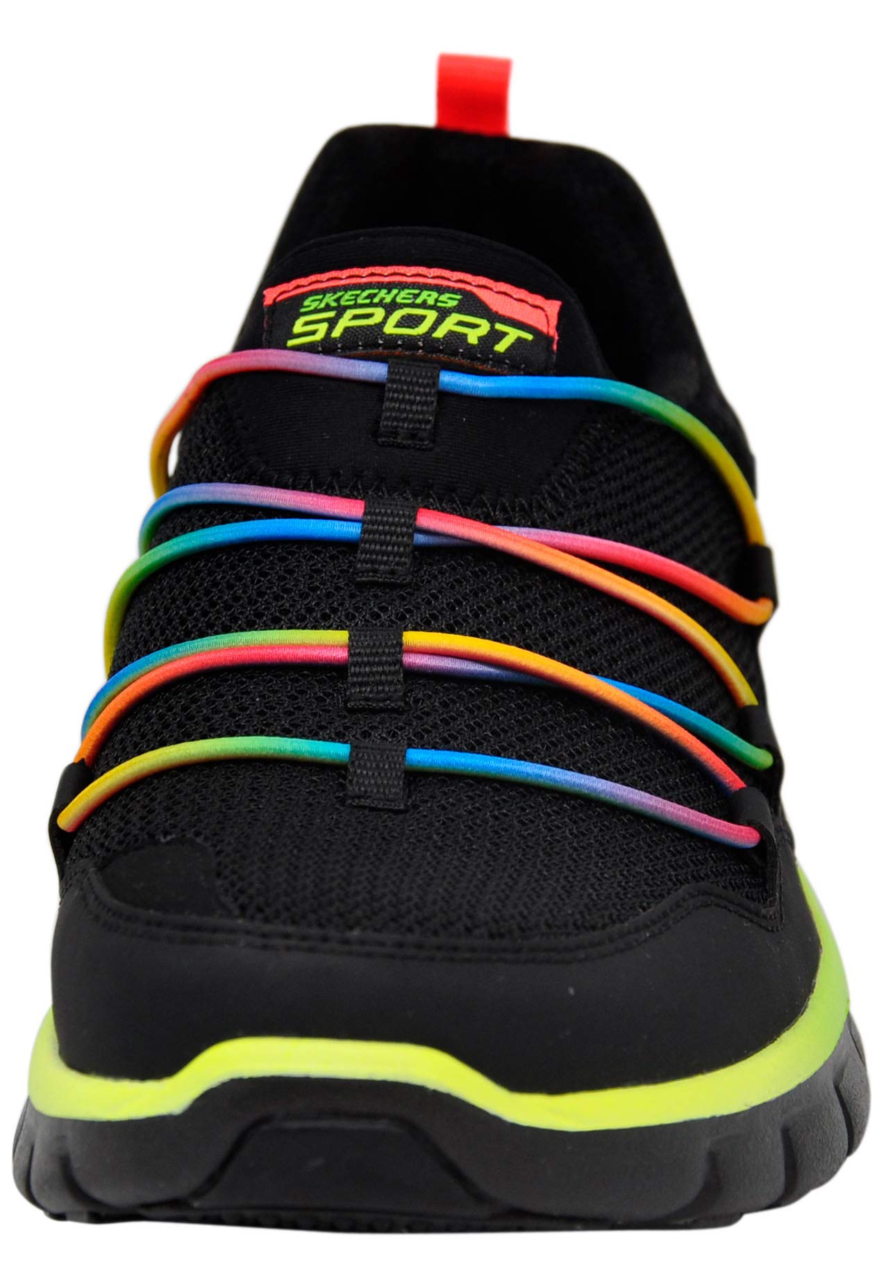 Skechers Sport Women's Loving Life Memory Foam Fashion Sneaker, Black/Black/Multi, 11 M US