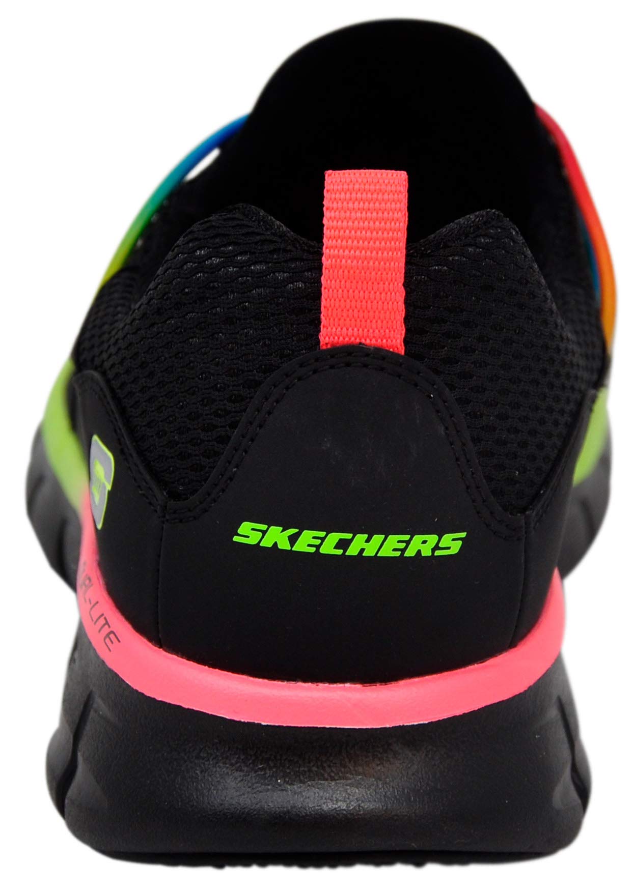 Skechers Sport Women's Loving Life Memory Foam Fashion Sneaker, Black/Black/Multi, 11 M US