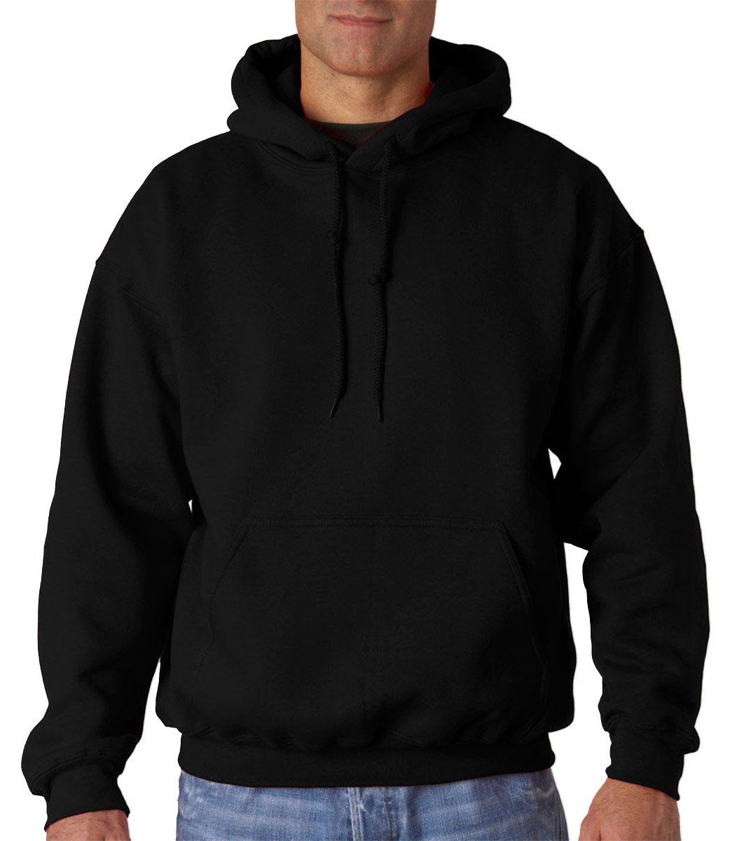 Gildan Blank Hoodie - Hooded Sweatshirt - Unisex Style 18500 Adult Pullover Black