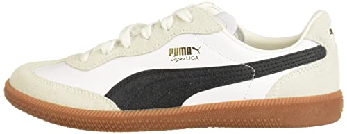 PUMA Men's SUPER LIGA OG RETRO Sneaker, Puma White-Puma Black-Puma Team Gold, 8.5
