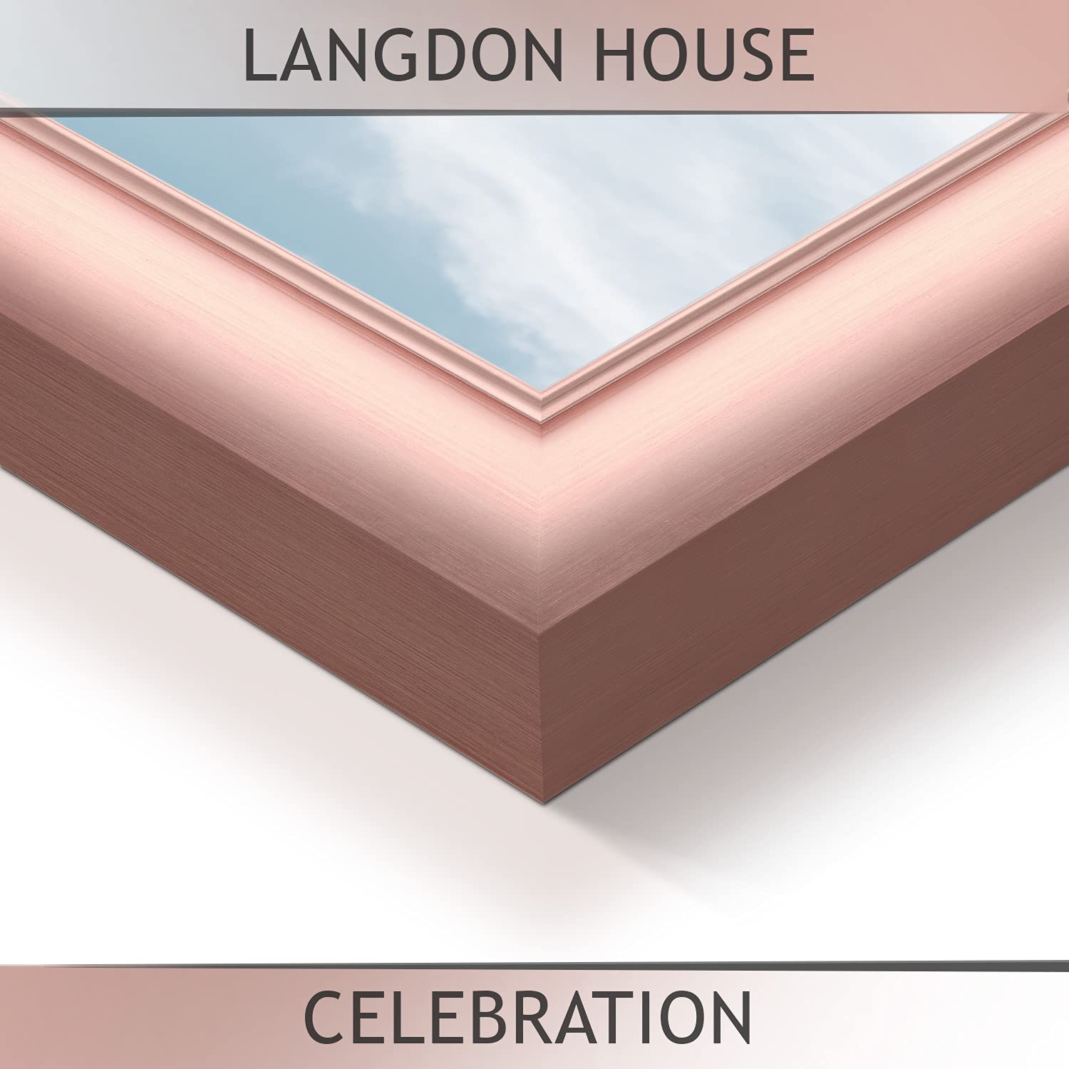 Langdon House 11x14 Rose Gold Picture Frame, Contemporary Glam Photo Frame 11 x 14, Wall Mount or Table Top, Celebration Collection