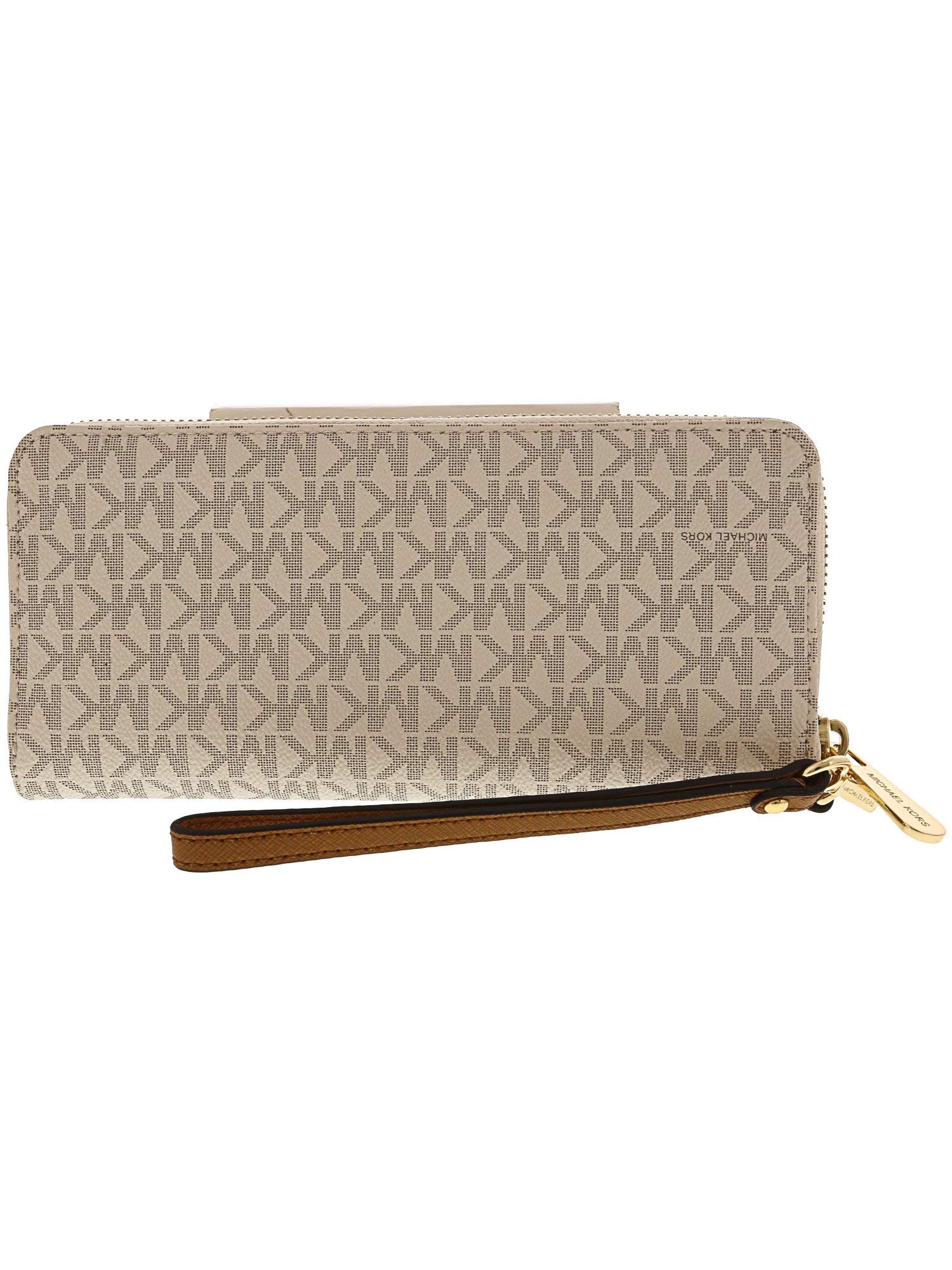 Michael Kors Women's Zip in The Purse Wallet, Vanilla/Acorn, nosize