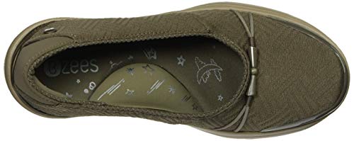 Bzees Women's Electric Shoe, light brown boxed geo print, 9 W US