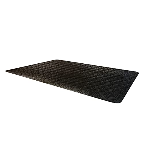 Resilia Office Desk Chair Mat - for Low Pile Carpet ( with Grippers ) Updated Black Swirl Spiral Pattern, 36 Inches x 48 Inches, Made in The USA