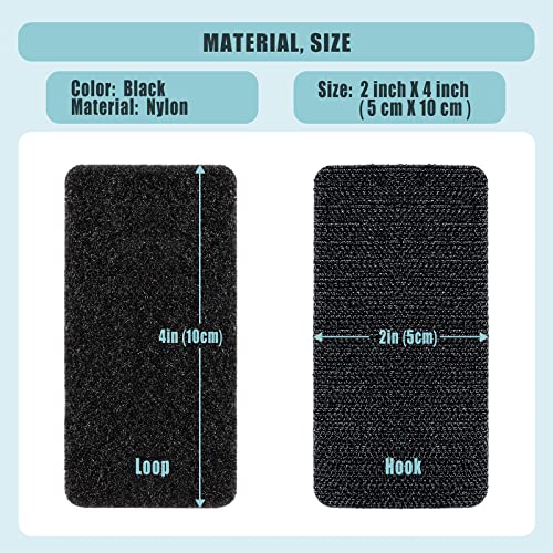 16 Sets 2x4 inch Strips with Adhesive,Heavy Duty Hook and Loop Tape,Carpet Tape,Rug Tape,Strength Backing,Fixing Installing Tape,Wall Hanging No Perforation,Fabric,Couch,Industrial,Office,Household