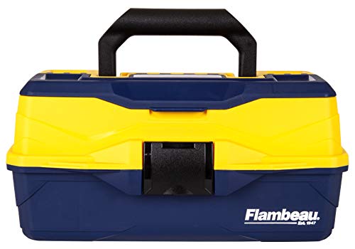 Flambeau Outdoors 6381KA 1-Tray Adventurer Kid's Box with Starter Tackle Kit - Yellow/Blue