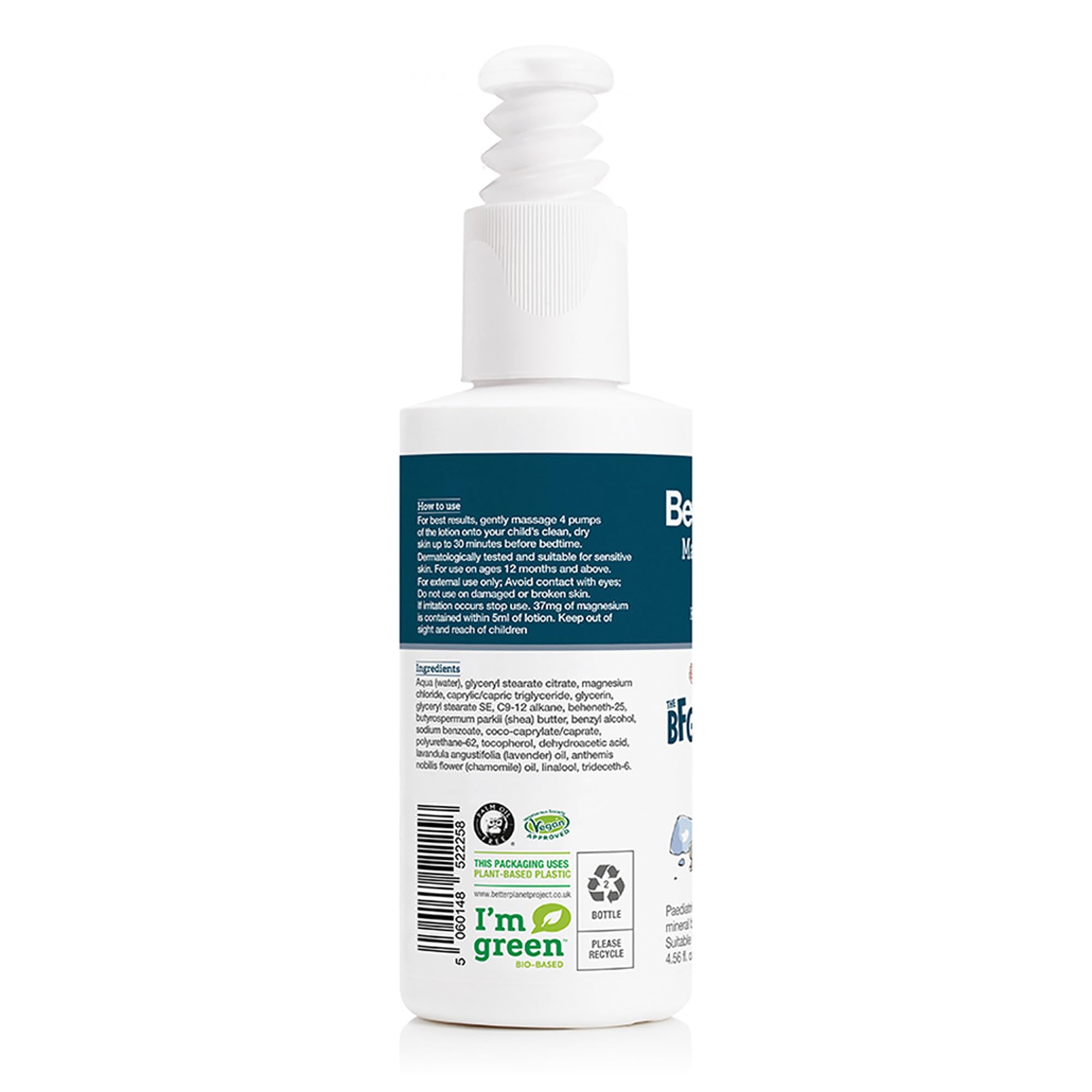BetterYou Magnesium Sleep Body Lotion - Relaxing Kids Body Lotion - Magnesium Cream WIth Lavender And Chamomile - For Children One And Up - 4.56 oz