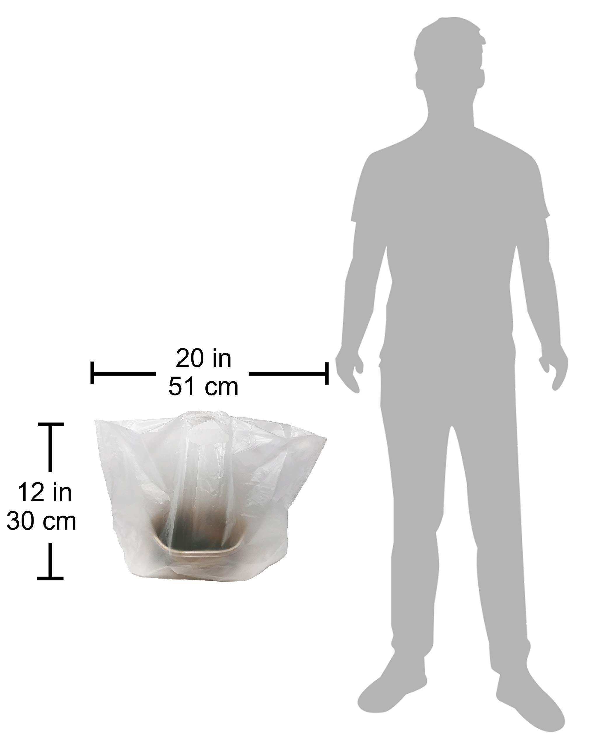 Reli. Take Out/To Go Bags (500 Count Bulk) (Medium 20" L x 9.5" W x 12" H) White Carry Out Shopping Bag, Die Cut Handle, Square Bottom, Reusable - Food Service, Restaurant, Catering, Delivery