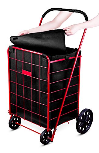 Shopping Cart Liner - 18" X 15" X 24" - Square Bottom Fits Snugly Into a Standard Shopping Cart. Cover and Adjustable Straps for Easy and Secure Attachment. Made from Waterproof Material, Black