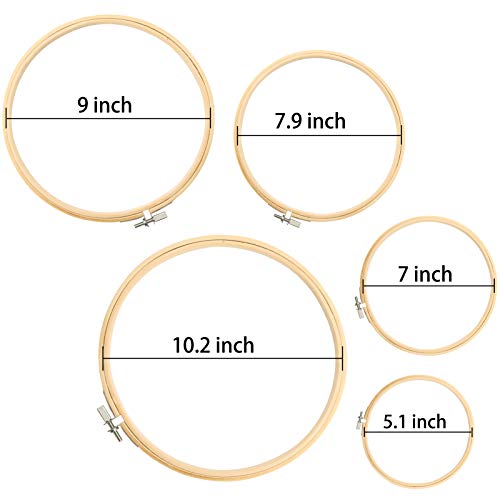 Similane Embroidery Kit 215 Pcs,100 Colors Threads,5 Pcs Embroidery Hoops,3 Pcs Aida Cloth,40 Sewing Pins,Cross Stitch Tools and Embroidery Starter Kit for Adults and Kids Beginners