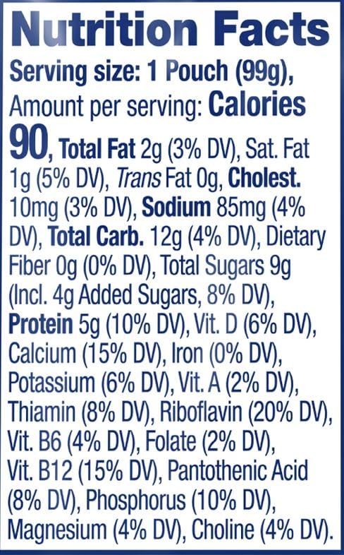 Stonyfield Organic Kids Blueberry Lowfat Yogurt, 3.5 oz. Pouch, Single Serve – Includes Live Active Cultures