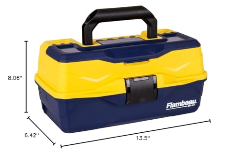 Flambeau Outdoors 6381KA 1-Tray Adventurer Kid's Box with Starter Tackle Kit - Yellow/Blue