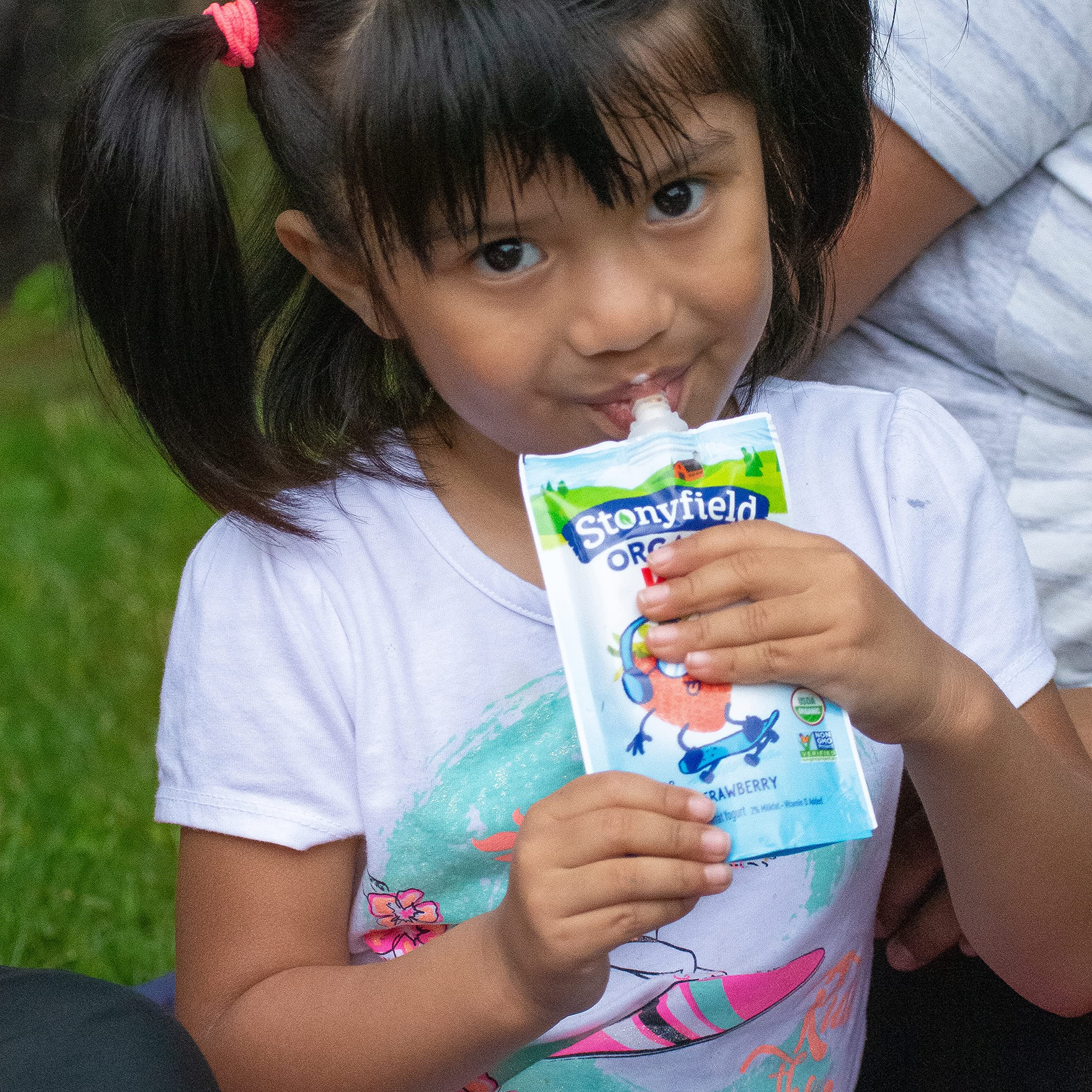 Stonyfield Organic Kids Blueberry Lowfat Yogurt, 3.5 oz. Pouch, Single Serve – Includes Live Active Cultures