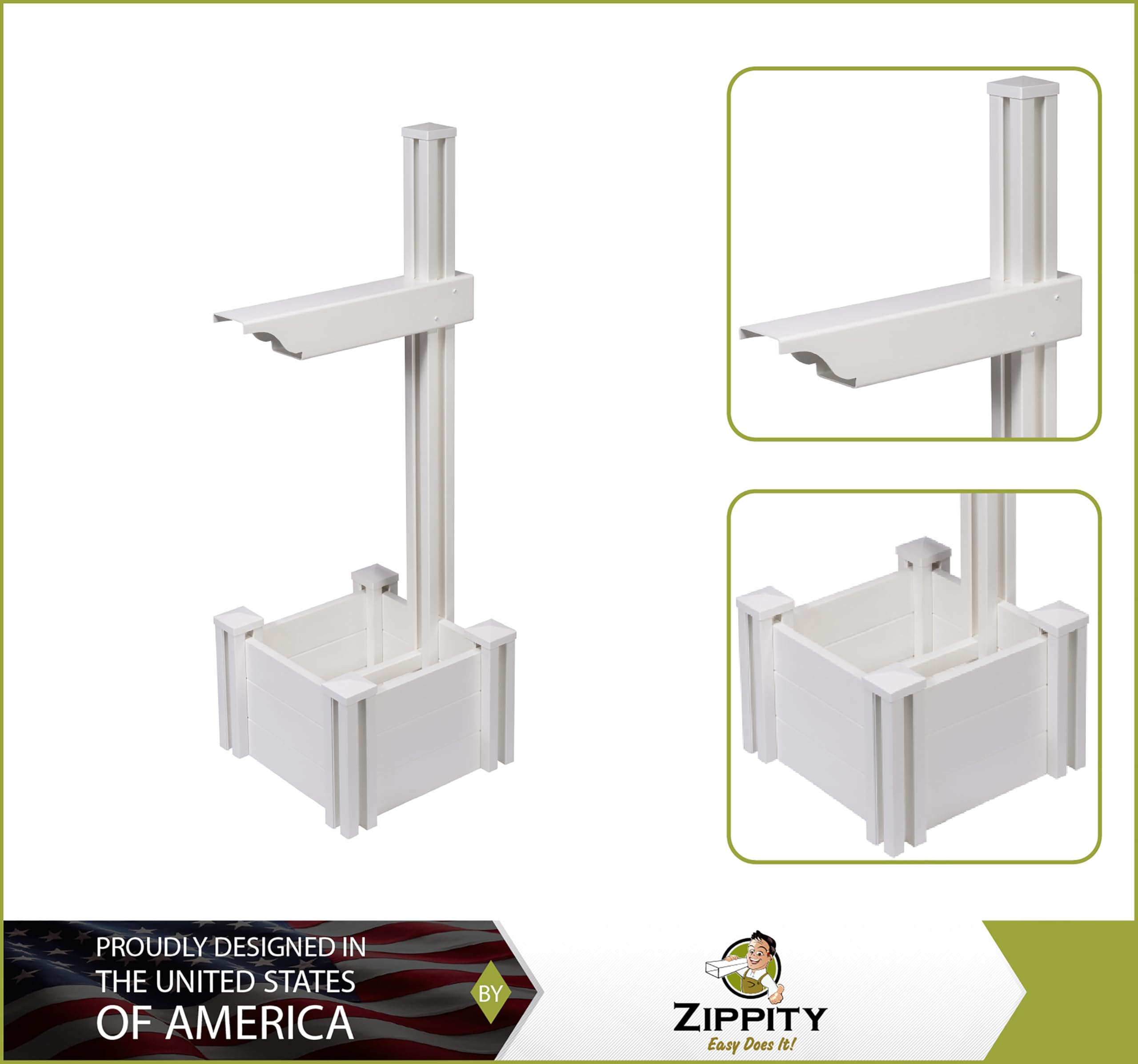 Zippity Outdoor Products ZP19027 Majestic Mailbox Post, White