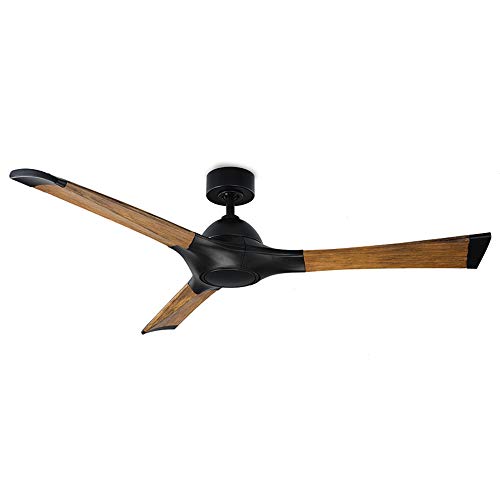 Modern Forms FR-W1814-60L-MB/DK Woody 60 Inch Three Blade Indoor/Outdoor Smart Fan with Six Speed DC Motor and LED Light in Matte Black Finish Works with Nest, Ecobee, Google Home and IOS/Android App,