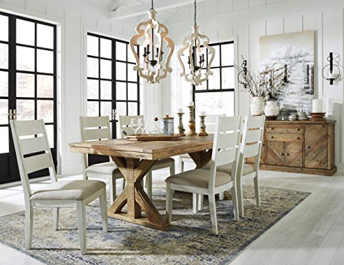 Signature Design by Ashley Grindleburg Farmhouse Reclaimed Wood Dining Table, Seats up to 6, Light Brown