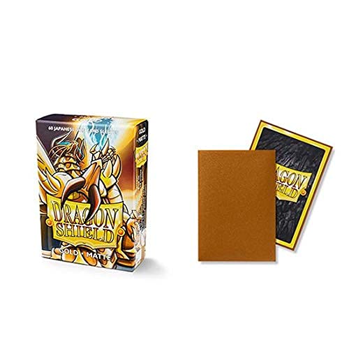 10 Packs Dragon Shield Matte Mini Japanese Gold 60 ct Card Sleeves Display Case