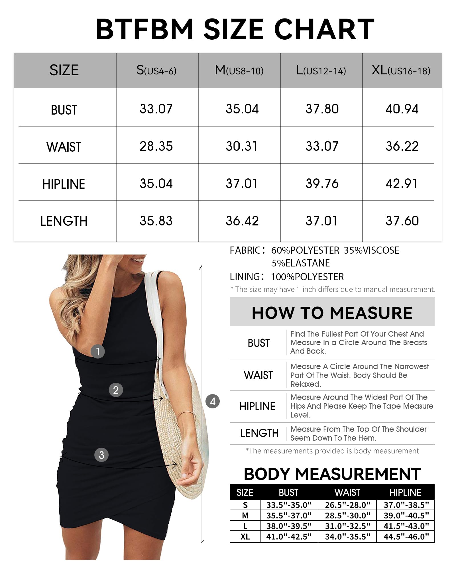 BTFBM Women Casual Dress Crew Neck Ruched Summer Sleeveless Tank Bodycon Shirt Short Mini Dresses (106Black, Medium)