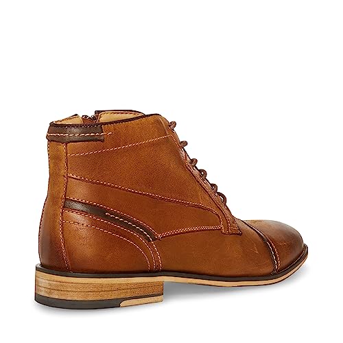 Steve Madden Men's Jefries Combat Boot, Dark tan, 11