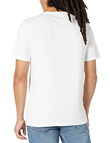 Amazon Essentials Men's Slim-Fit Short-Sleeve V-Neck T-Shirt, Pack of 2, Bright White, Medium