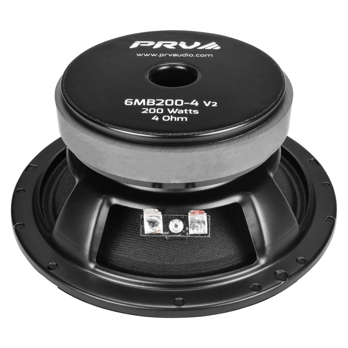 PRV AUDIO 6.5 Midbass Speaker 6MB200-4 v2 4 Ohms - 200 Watts 93.5 dB 1.5" Voice Coil - 6 Inch Speaker for Car Audio with Outstanding Vocals and Punch for Small Custom Enclosures - Pro Audio (Single)