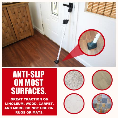 Securityman 2-in-1 Door Security Bar with Alarm & Sliding Door Stopper Security Bar with 120db Loud Alert Siren - Durable & Rugged Iron, Sturdy on Most Floors & Windows (Protects Against Scratches)