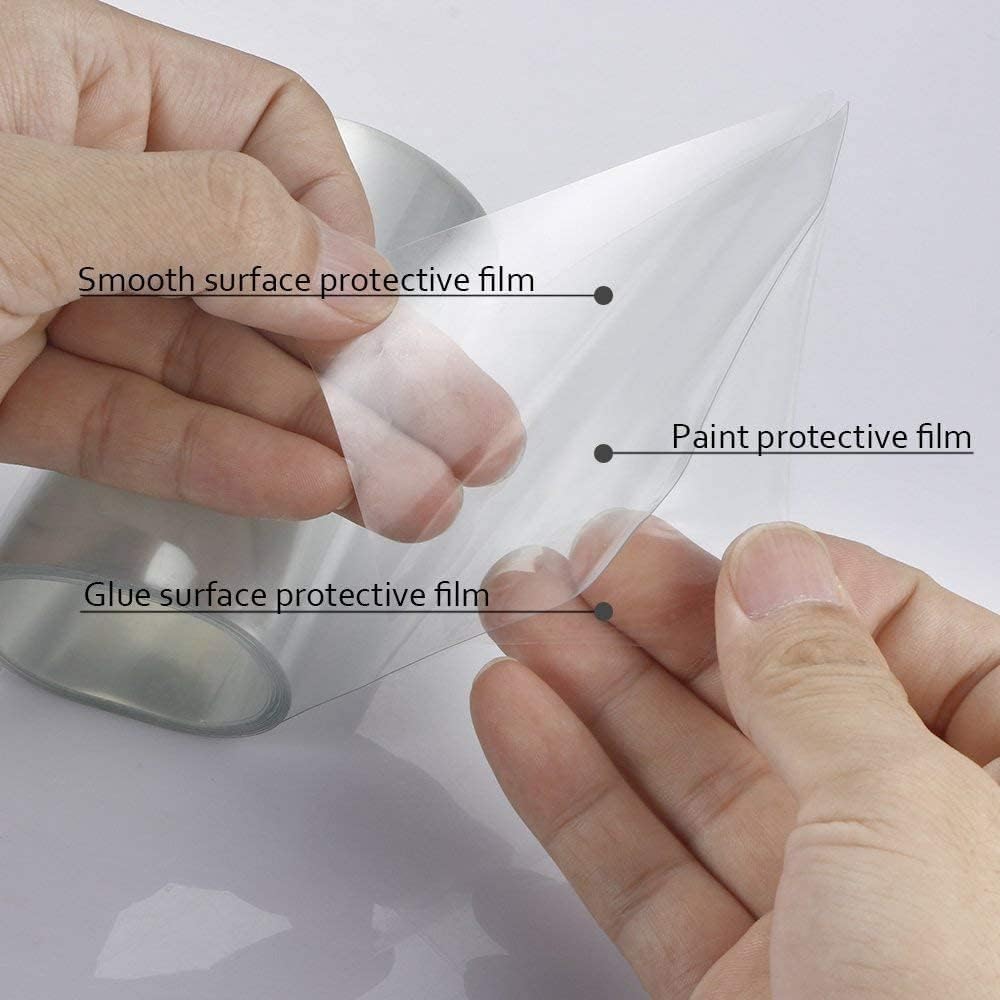 Lypumso Clear Vinyl Wrap, Transparent Protective Self Adhesive Car Wrap Film Vinyl Without Bubble Clear Gloss Paint for DIY Car Moto Interior Exterior (Clear, 1ft x 10ft)