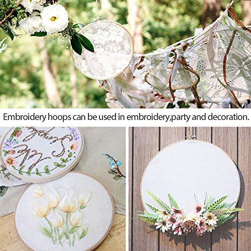 Caydo 7 Pieces 7 Sizes Embroidery Hoops Set 4 inch to 12 inch Bamboo Circle Cross Stitch Hoop Rings for Craft Sewing and Ornaments