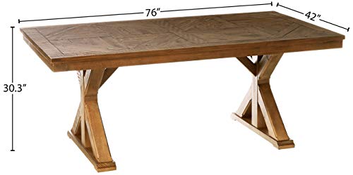 Signature Design by Ashley Grindleburg Farmhouse Reclaimed Wood Dining Table, Seats up to 6, Light Brown