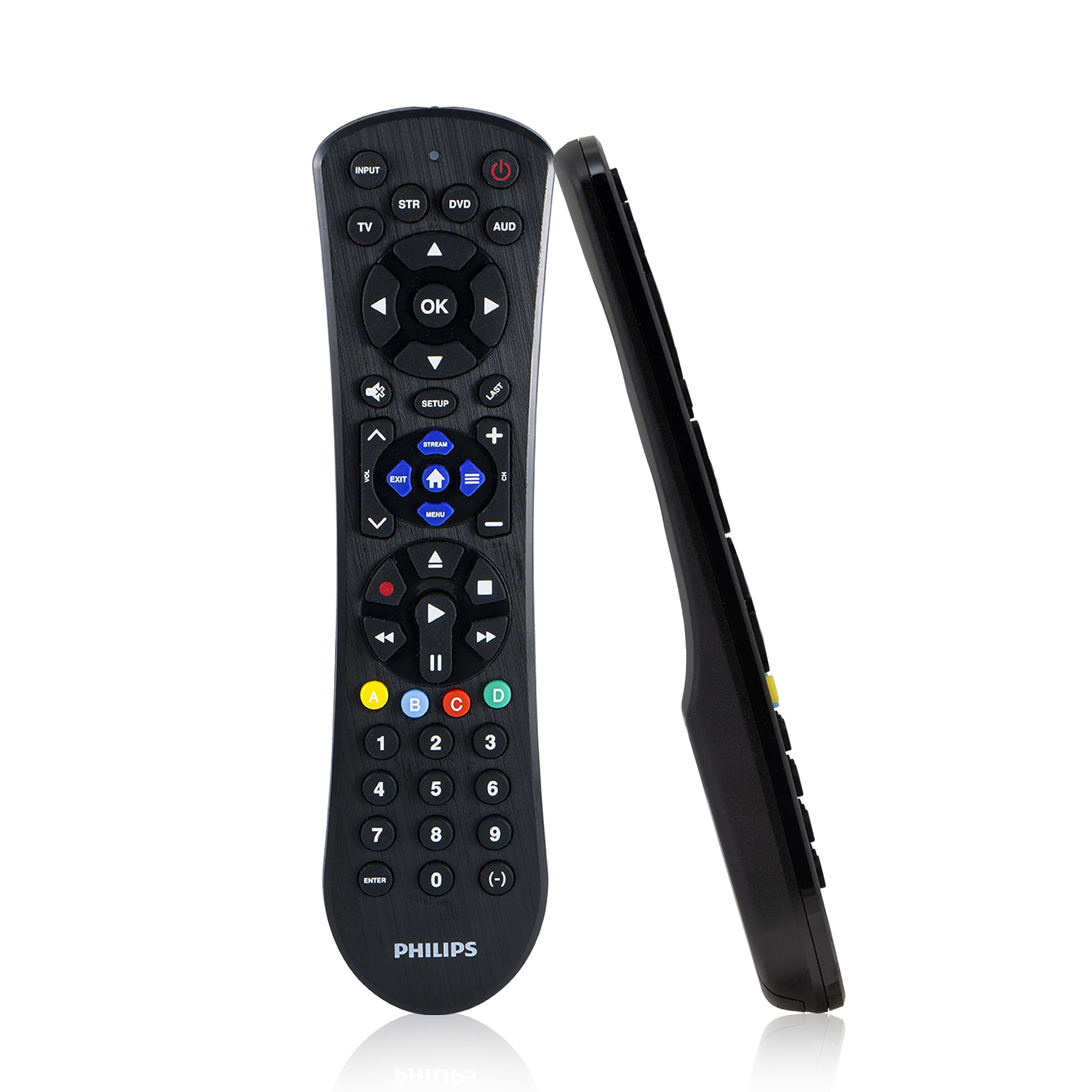 Philips Universal Remote Control, Universal TV Remote Replacement, Samsung TV Remote Control Universal, for Roku Remote Replacement, Vizio, LG, Sony, Apple TV, Smart TVs, 4 Device, Black, SRP9243B/27