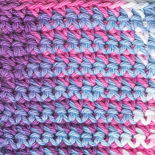 Bernat Handicrafter Cotton Ombre Yarn, 1.5 oz, Gauge 4 Medium, 100% Cotton, Purple Perk Ombre